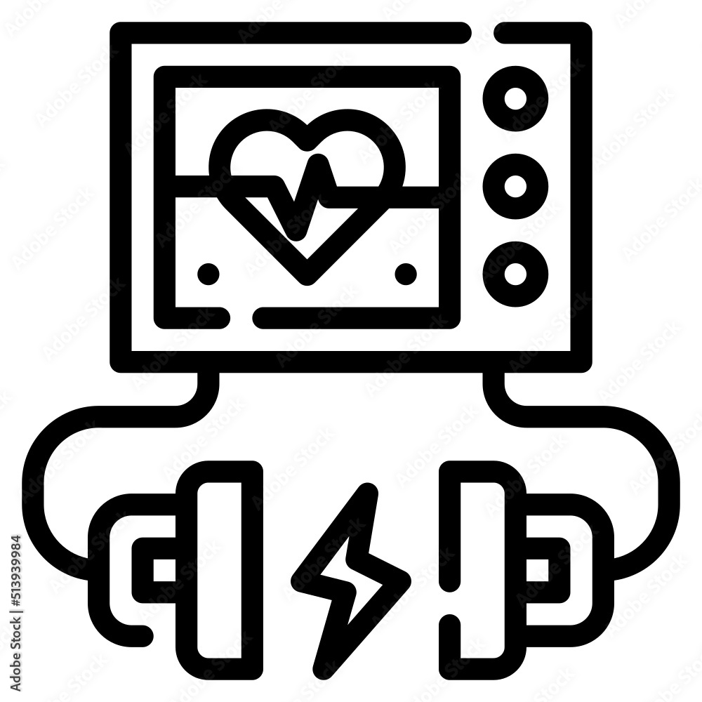 defibrillator line icon Stock Vector | Adobe Stock