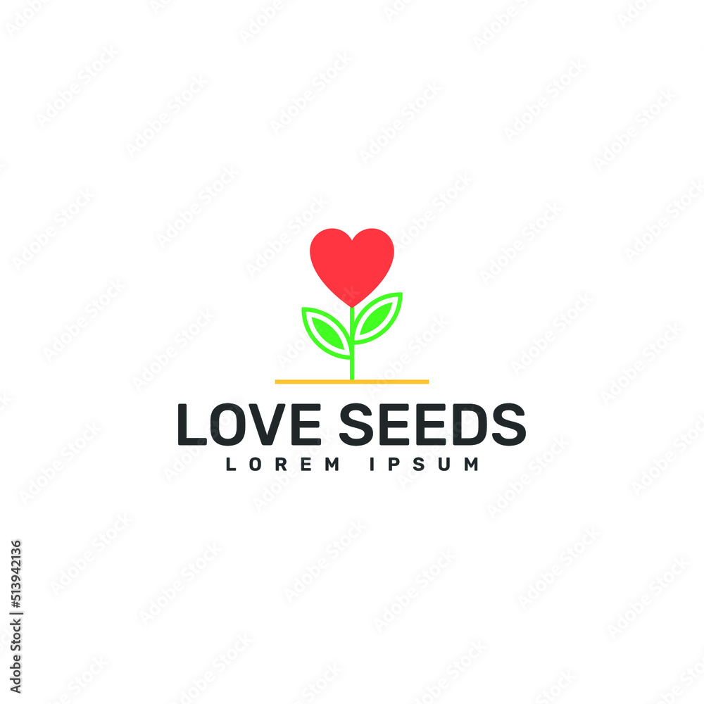 love seeds logo template Stock Vector | Adobe Stock
