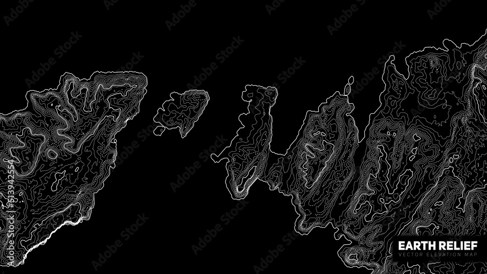 Vector Abstract Earth Relief Map Generated Conceptual Elevation Map Stock Vector Adobe Stock