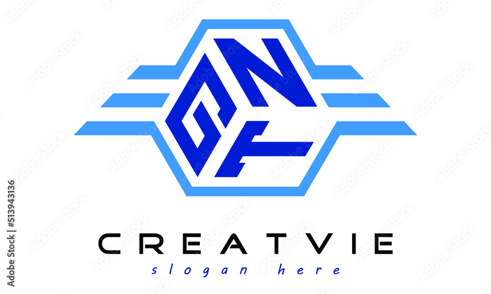 GNT three letter geometrical wings logo design vector template ...