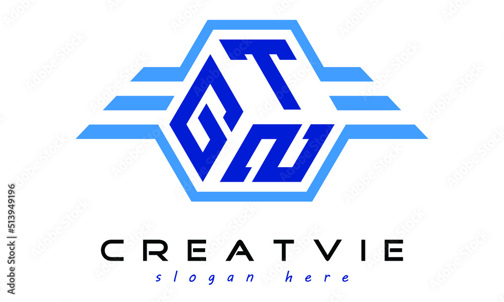 GTZ three letter geometrical wings logo design vector template ...