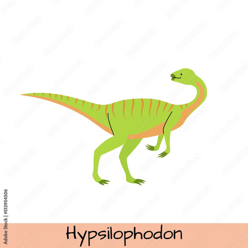 Hypsilophodon dinosaur vector illustration isolated on white background ...