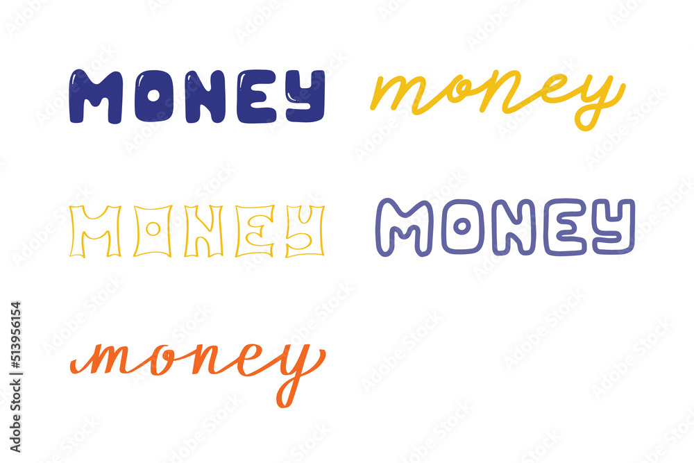 Money concept. Lettering hand drawing phrase vector. Decor banner ...