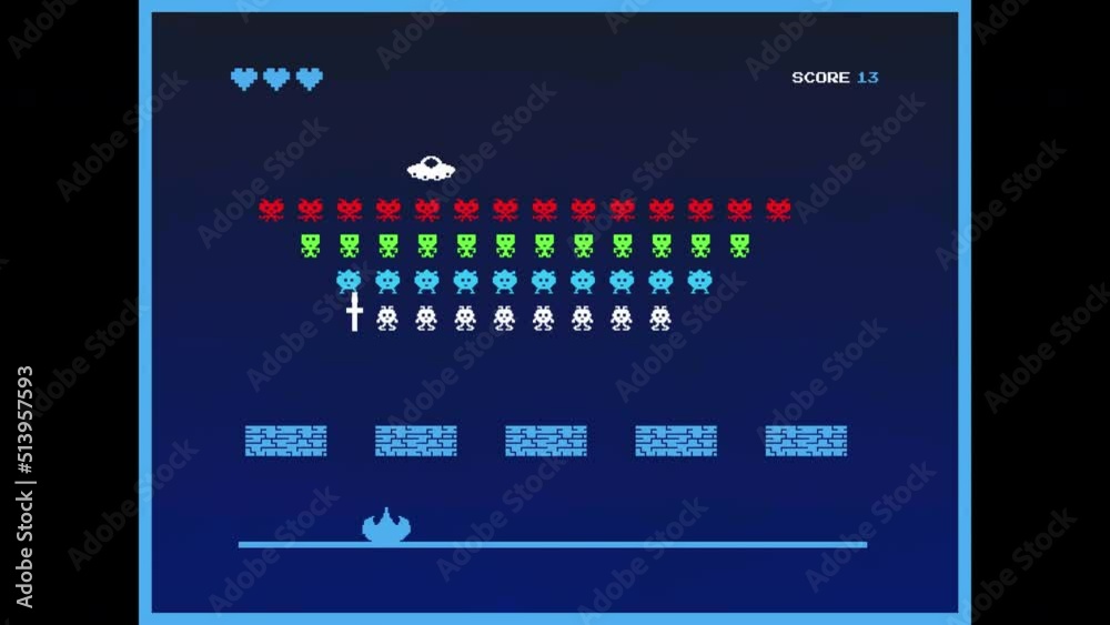 Stockvideo Retro 8 Bit Eighties Inspired Console Arcade Video Game ...