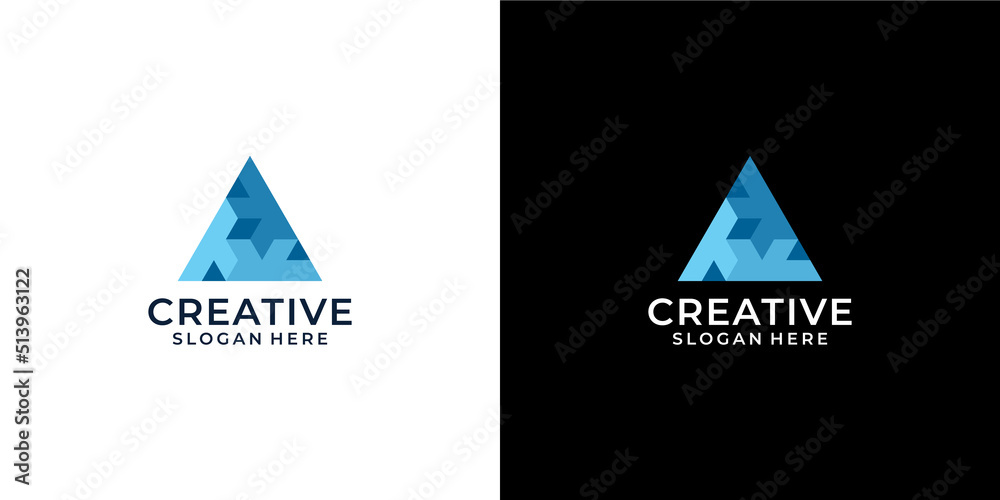Creative triangle shape with letter t abstract logo design Stock Vector ...