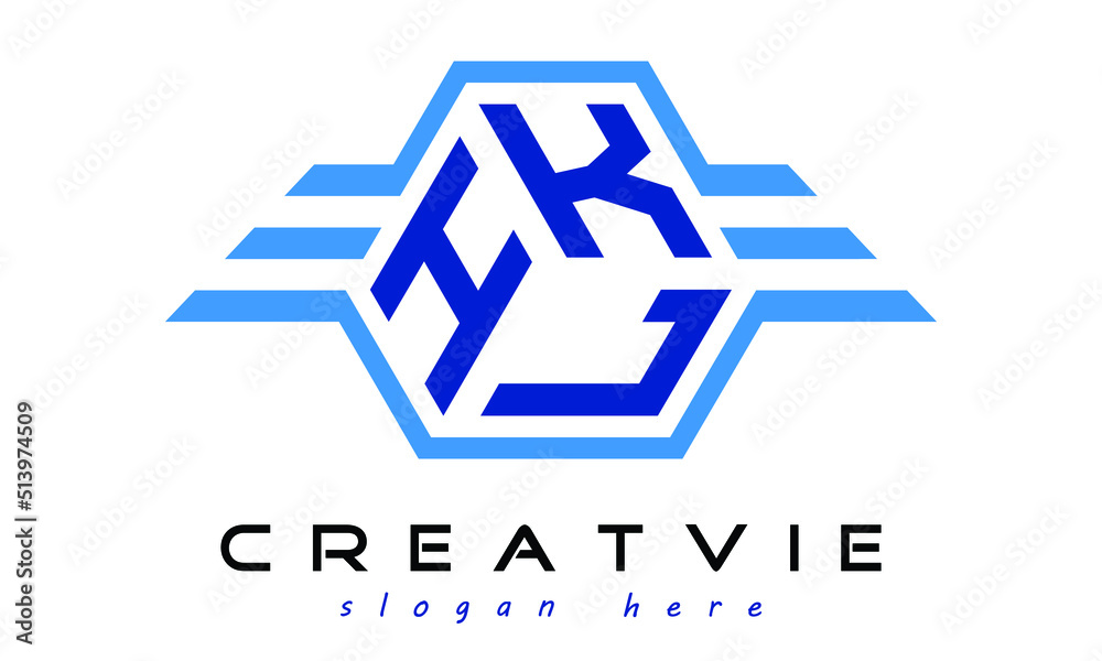 HKL three letter geometrical wings logo design vector template ...