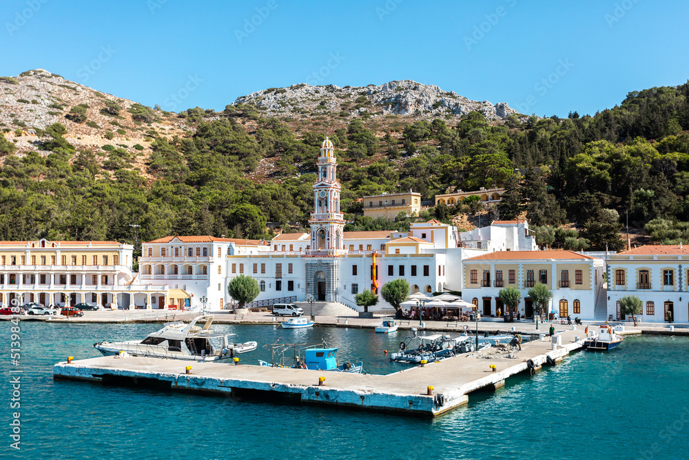 Sacred Monastery of Saint Archangel Michael the Panormitis. Symi island ...