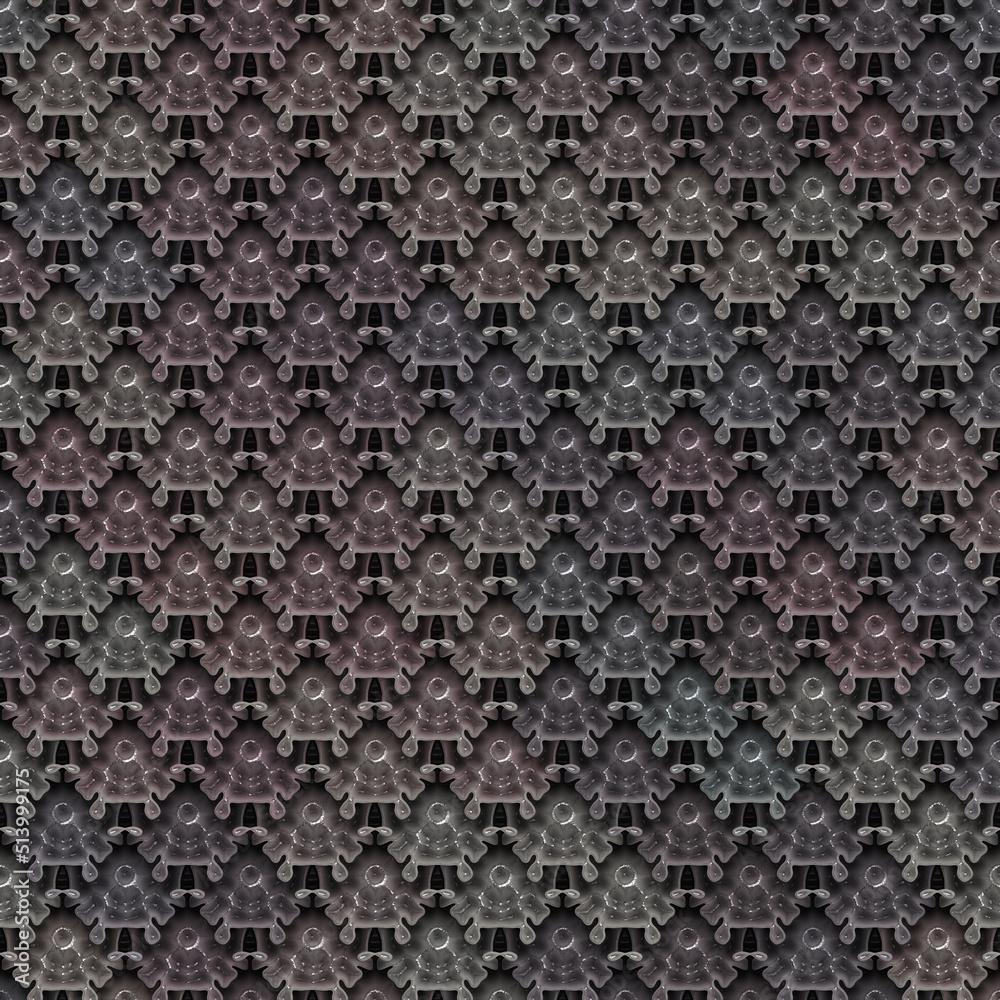 Seamless Fantasy Armour Texture. 3D illustration. Metallic pattern ...