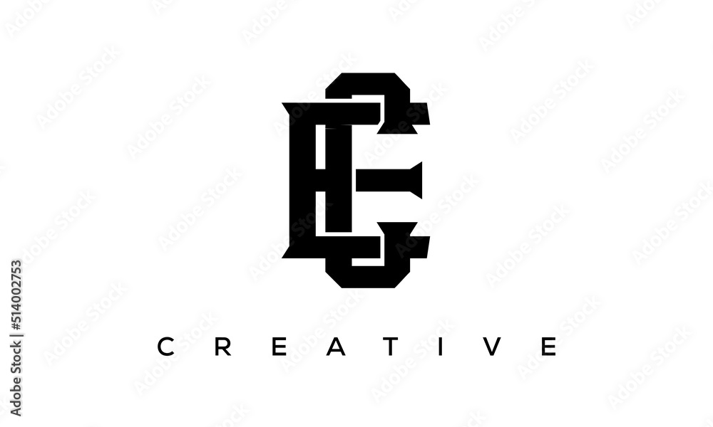 Initial letters EC, CE monogram logo design with creative style ...