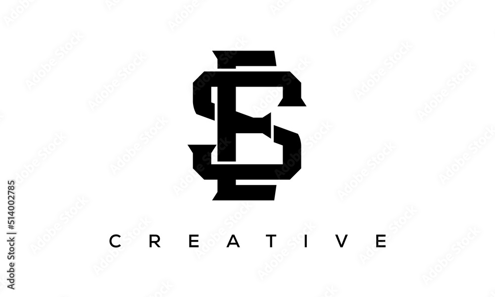 Initial letters SE, SE monogram logo design with creative style ...
