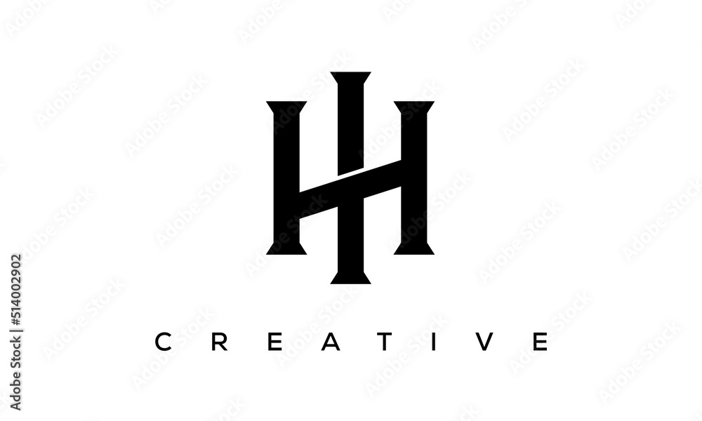 Initial letters HI, IH monogram logo design with creative style ...