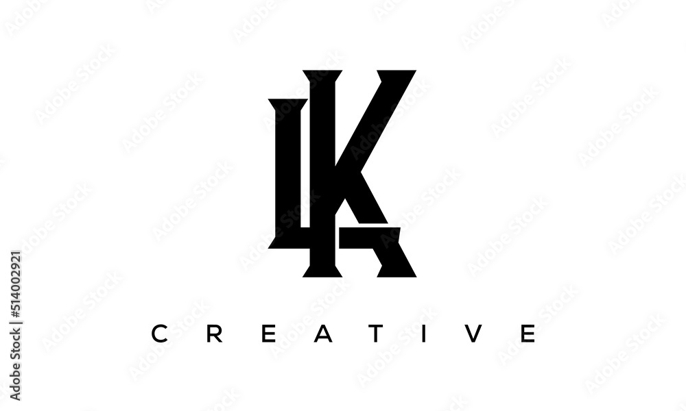 Initial letters LK, KL monogram logo design with creative style ...