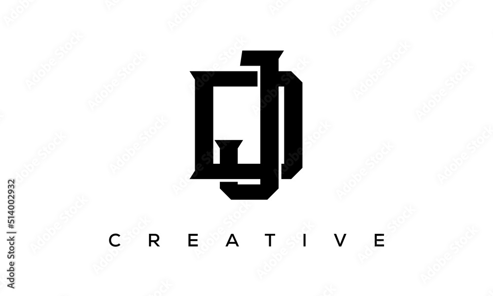 Initial letters DJ, JD monogram logo design with creative style ...