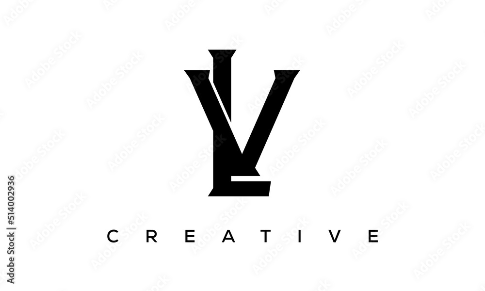 Initial letters VL, LV monogram logo design with creative style ...