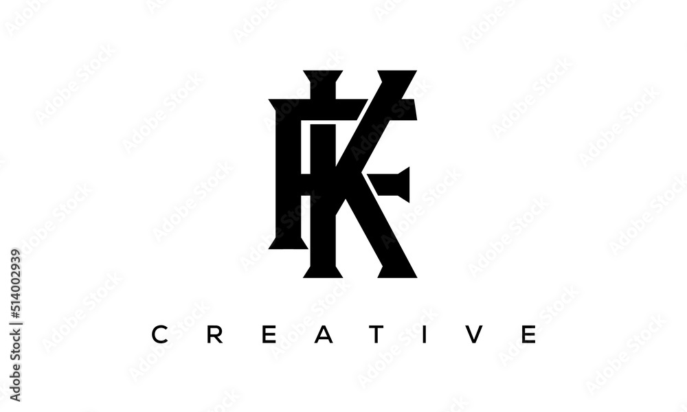 Initial letters FK, KF monogram logo design with creative style ...