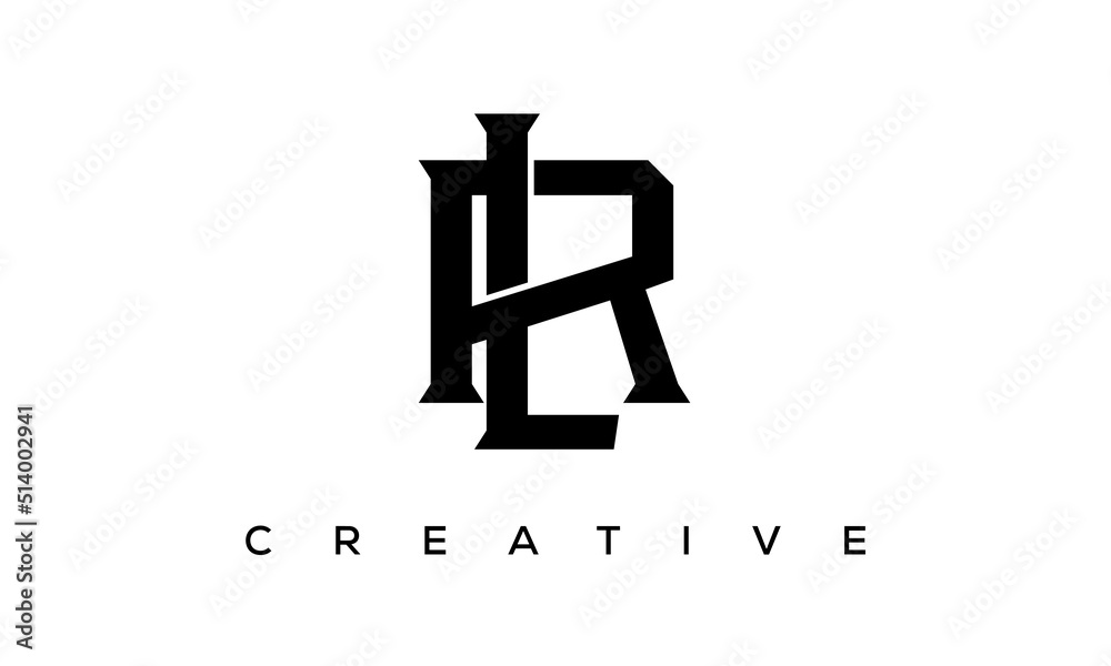 Initial letters RL, LR monogram logo design with creative style ...