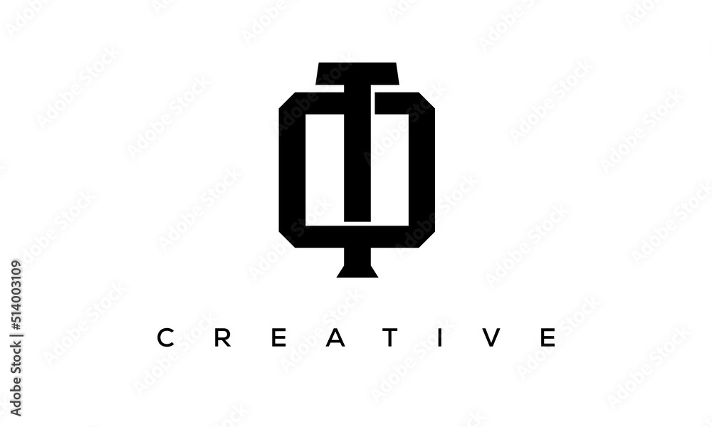 Initial letters OT, TO monogram logo design with creative style ...