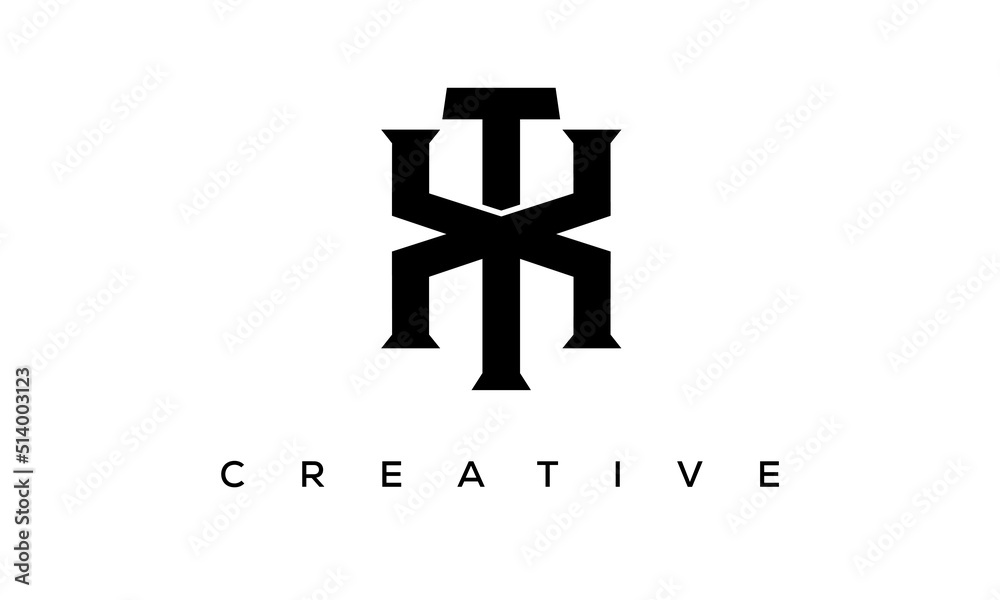 Initial letters XT, TX monogram logo design with creative style ...