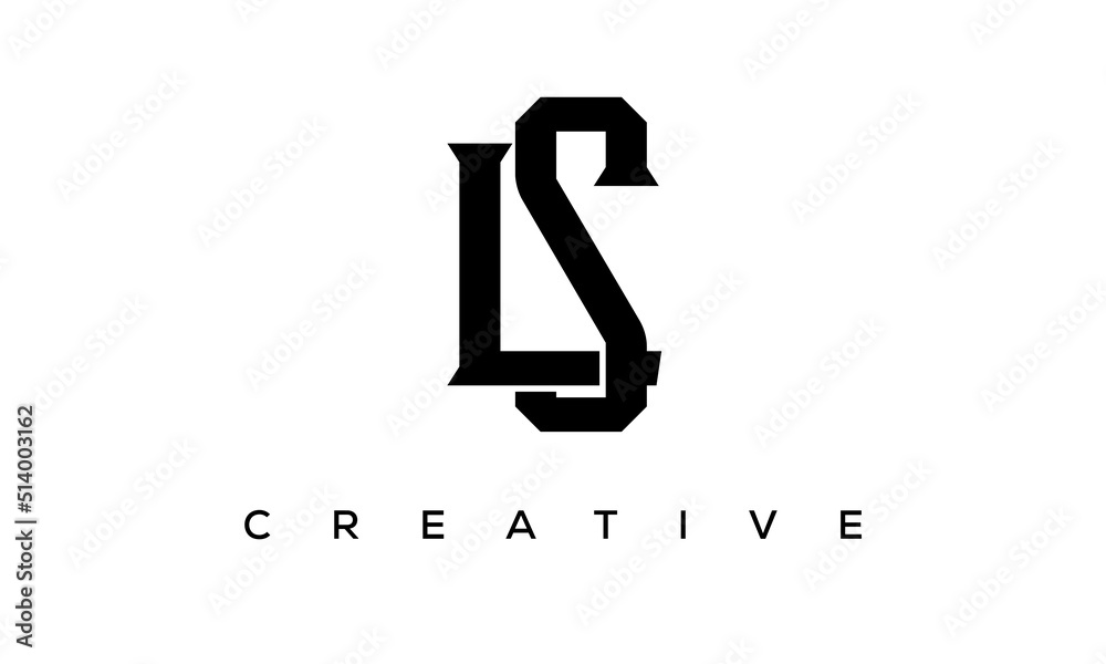 Initial letters LS, SL monogram logo design with creative style ...