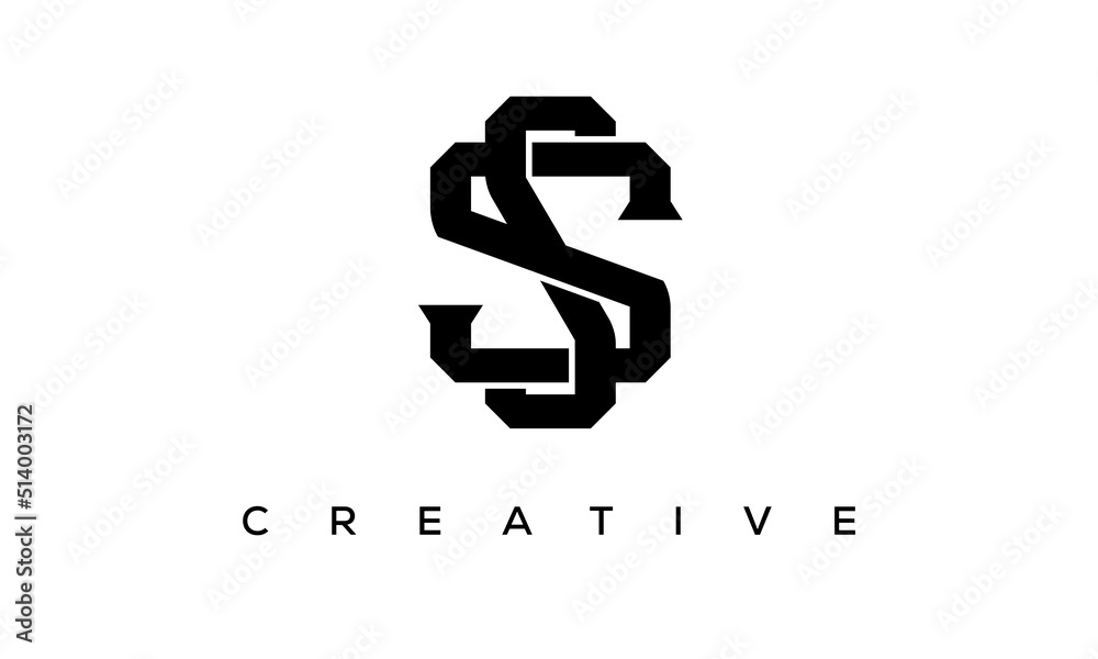 Initial letters SS monogram logo design with creative style alphabet ...
