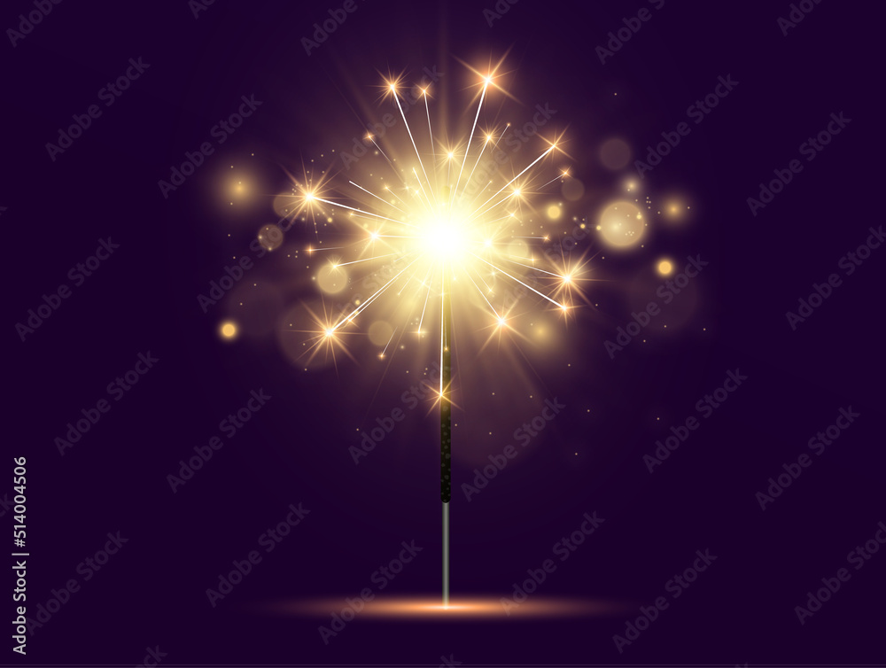 Vector illustration of sparklers on a transparent background. Stock ...