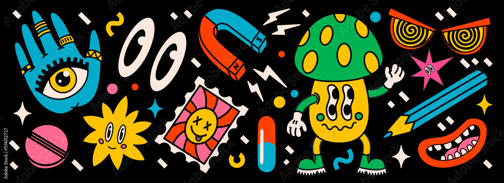 Cartoon vector Comic characters. Crazy cartoons Abstract vector ...