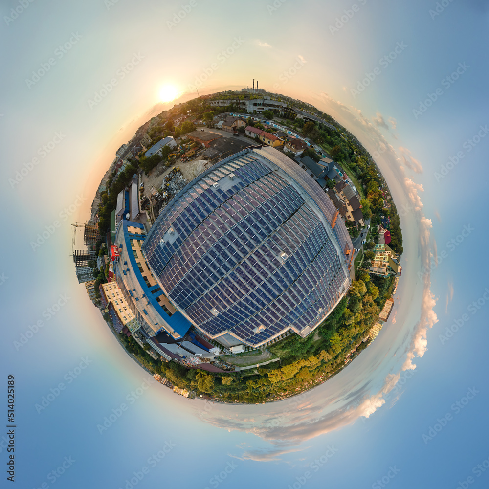 Fotka „Little planet with big sustainable electric power plant with ...
