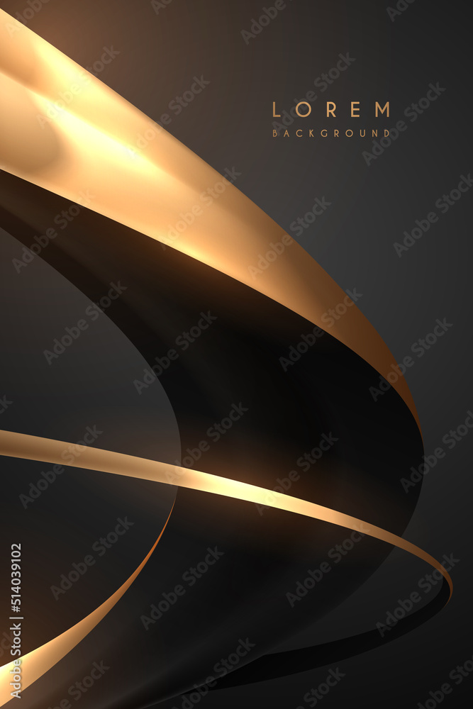 Abstract black and gold swirl lines background Stock Vector | Adobe Stock