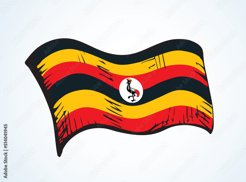 Flag of Uganda. Vector drawing icon Stock Vector | Adobe Stock