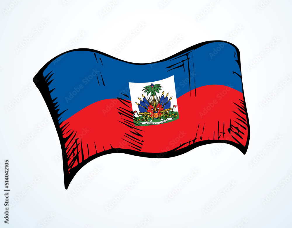 Flag of Haiti. Vector drawing sign Stock Vector | Adobe Stock