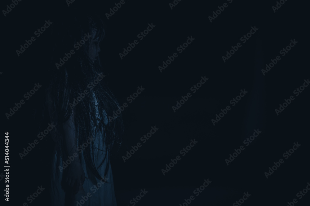sad child ghost at night,Halloween Festival concept,Friday 13th,Horror ...