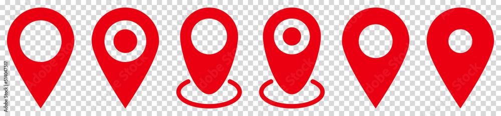 Red maps pins. Location pin icons. Vector illustration isolated on ...