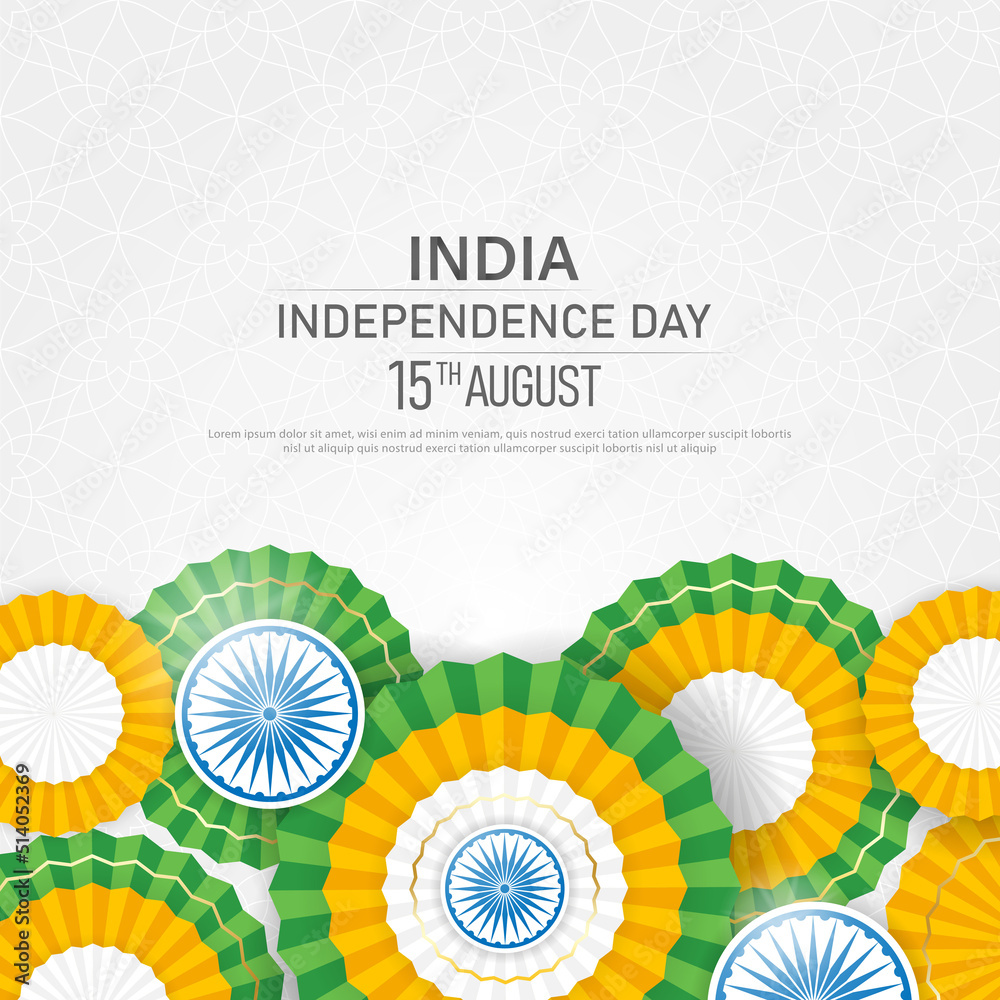 15 th August Indian Independence Day poster design with badge shape ...