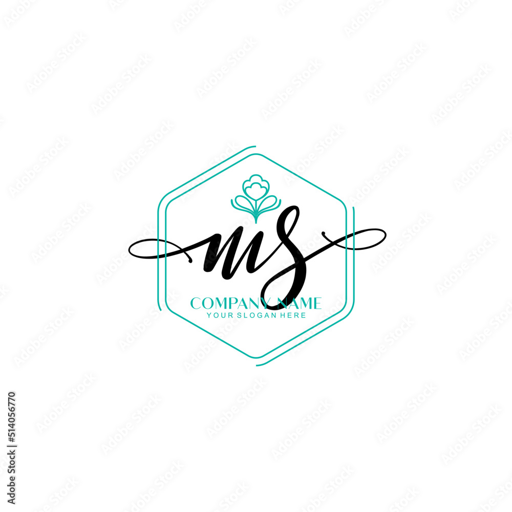 MS signature logo template vector Stock Vector | Adobe Stock