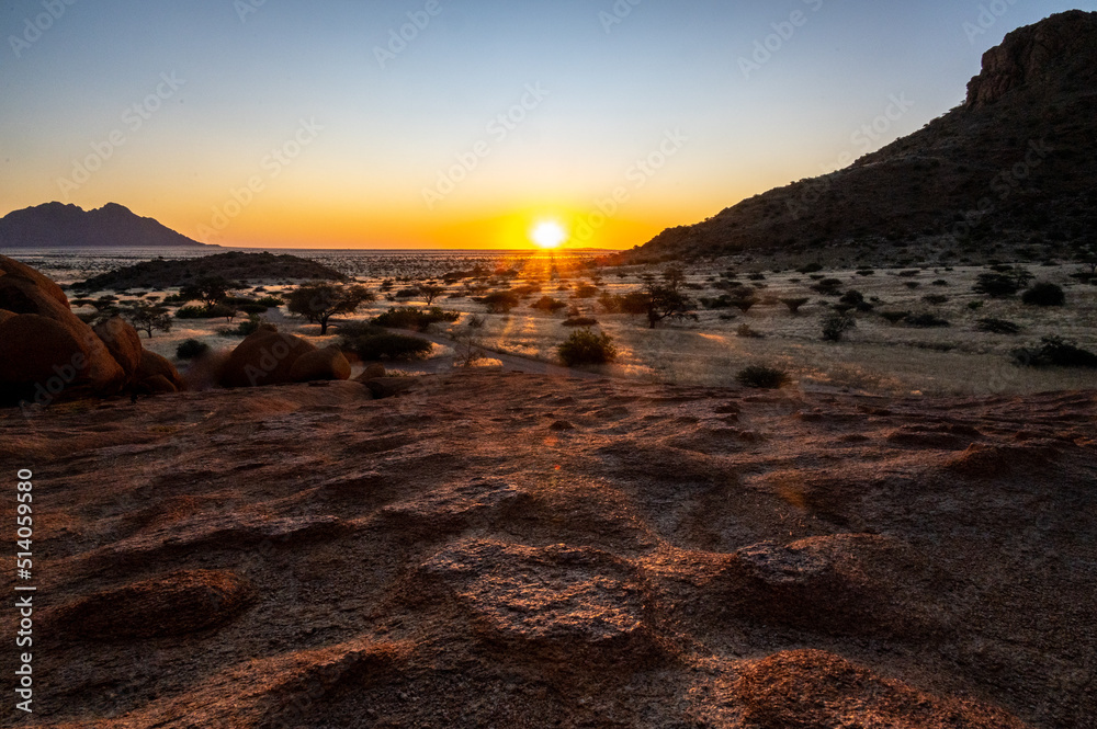Impression of the Rocky Namibian Desert near Spitzkoppe during the ...