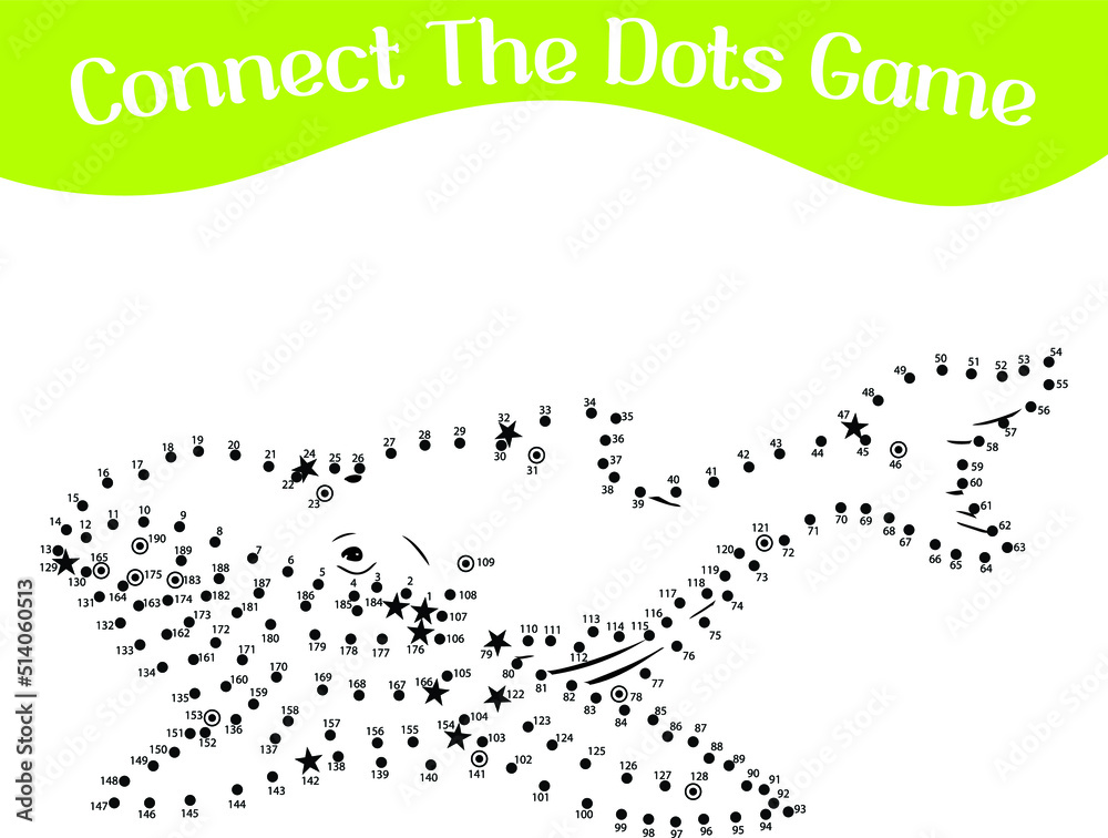 connect the dots draw game kids puzzle work sheet Stock Vector | Adobe ...