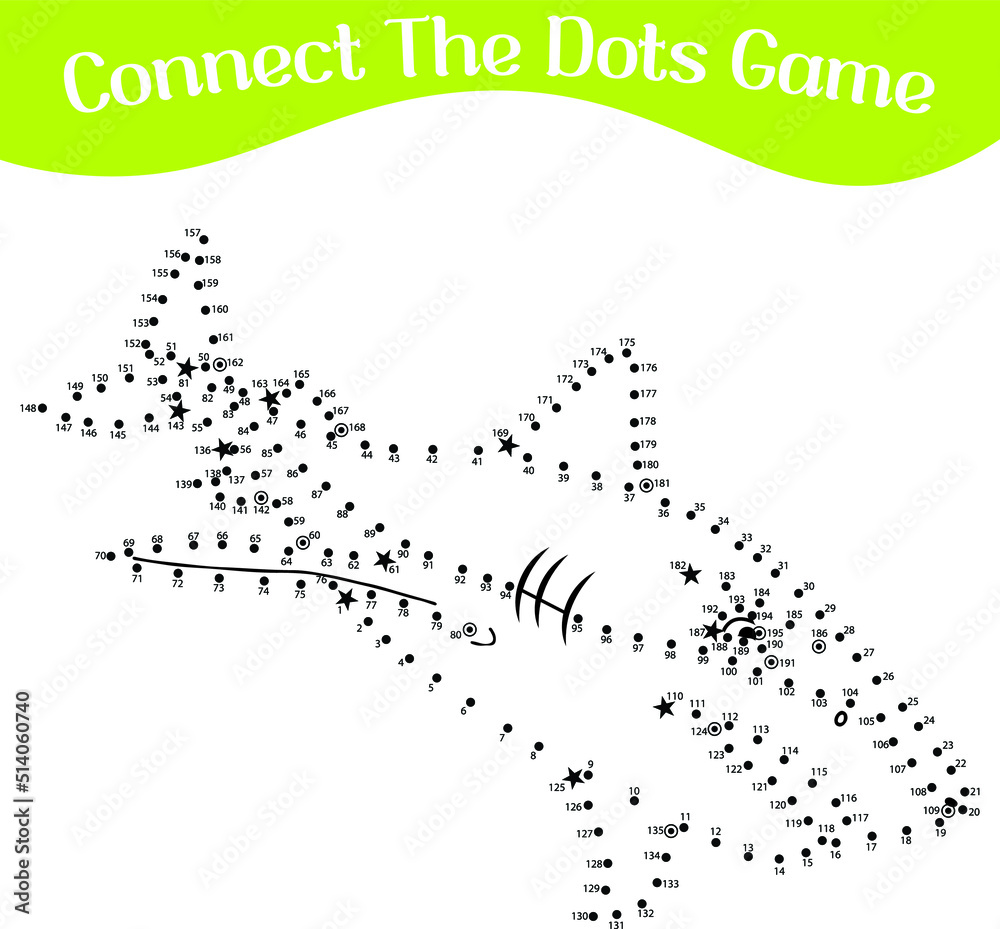 connect the dots draw game kids puzzle work sheet Stock Vector | Adobe ...