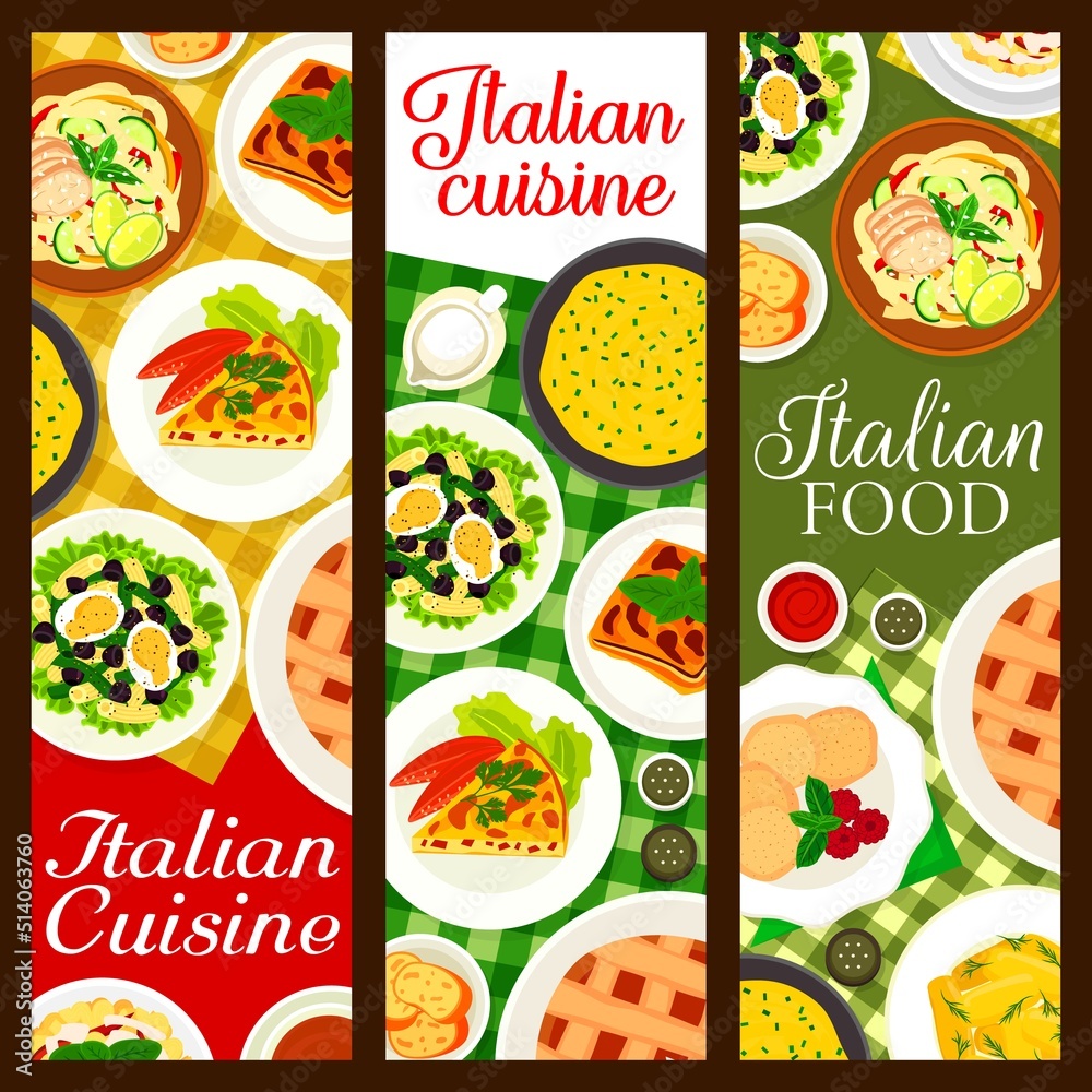 Italian cuisine restaurant banners. Eggplant Casserole Parmigiana ...