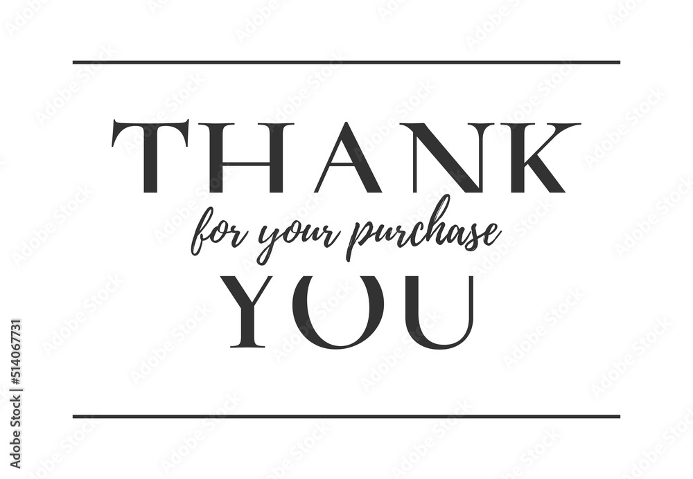 Thank you for your purchase handwritten inscription. hand drawn ...