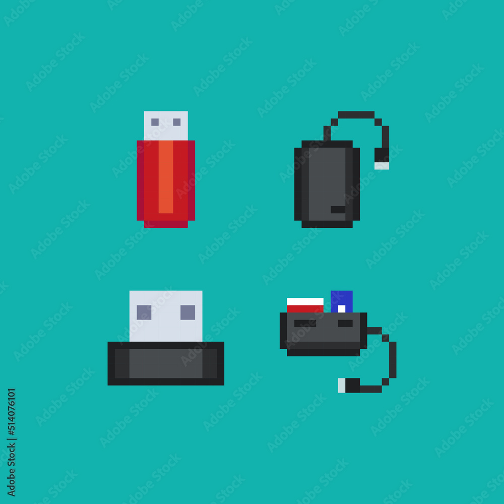 Pixel art usb flash drive, card reader and external storage device ...