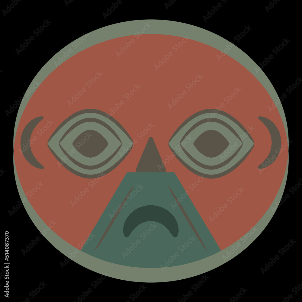 Ancient Peruvian mask from Chincha Ica. Native American Indian art of ...