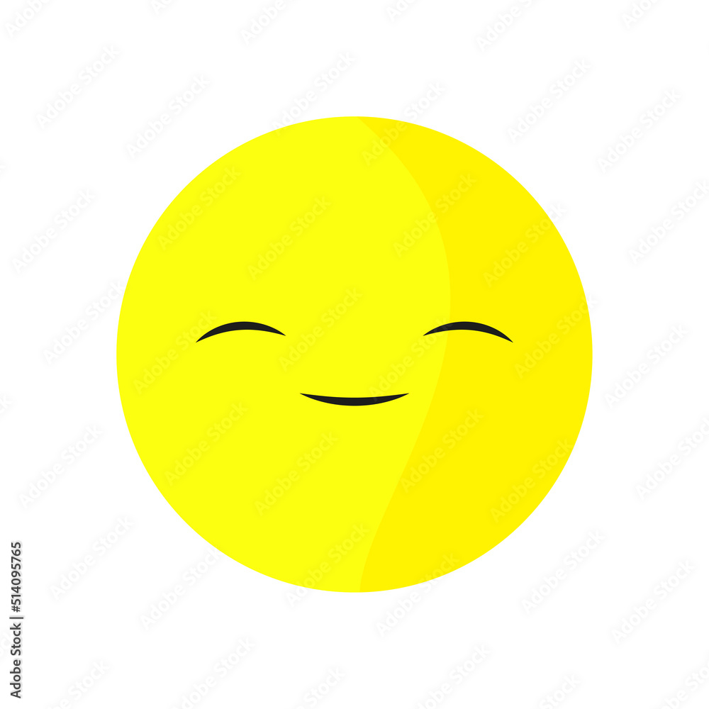Cartoon yellow smile for banner design. Badge icon. Happy face. Vector ...