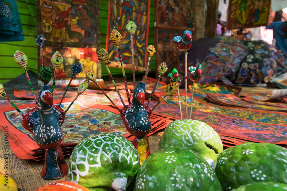 PINGLA, WEST BENGAL , INDIA - NOVEMBER 16TH 2014 : Colourful clay made ...