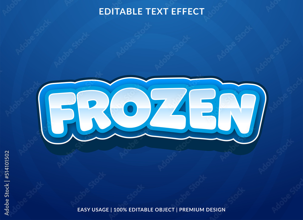 frozen text effect template with editable layout and abstract style use ...