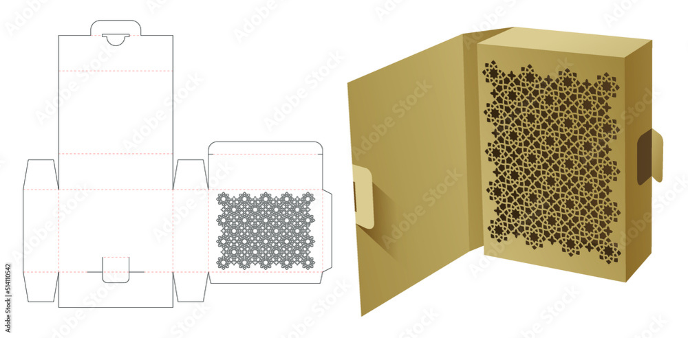 Arabic pattern box die cut template and 3D mockup Stock Vector | Adobe ...