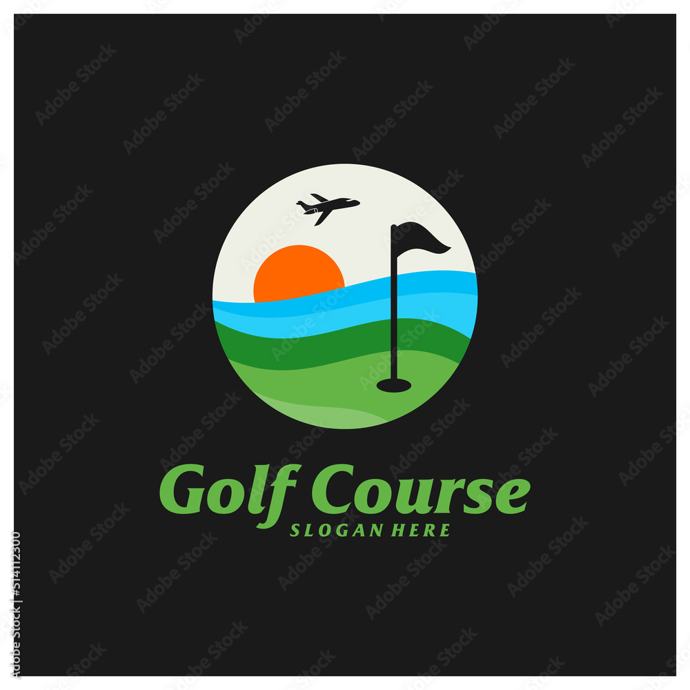 Golf course Logo Design Template. Golf course logo concept vector ...