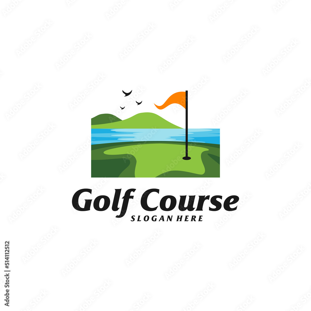 Golf course Logo Design Template. Golf course logo concept vector ...