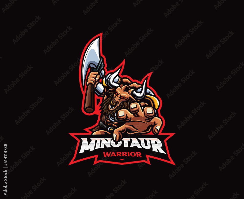 Minotaur mascot logo design Stock Vector | Adobe Stock