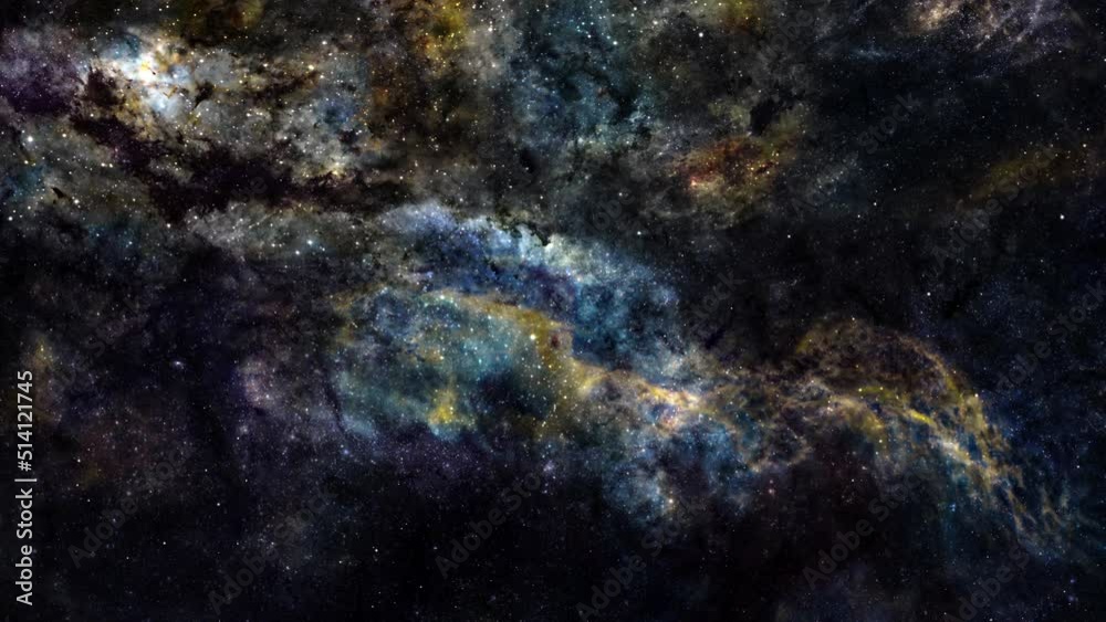 Galaxy space flight exploration in Central Cygnus Milky Way . 4K ...