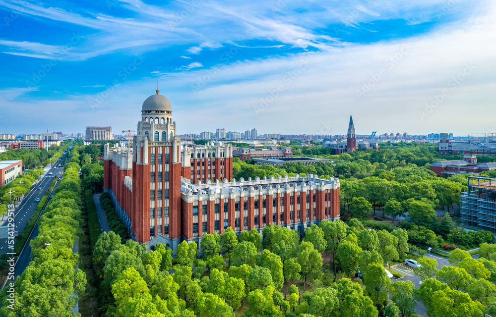 Aerial photos of Songjiang University Town, Shanghai, China Stock Photo ...